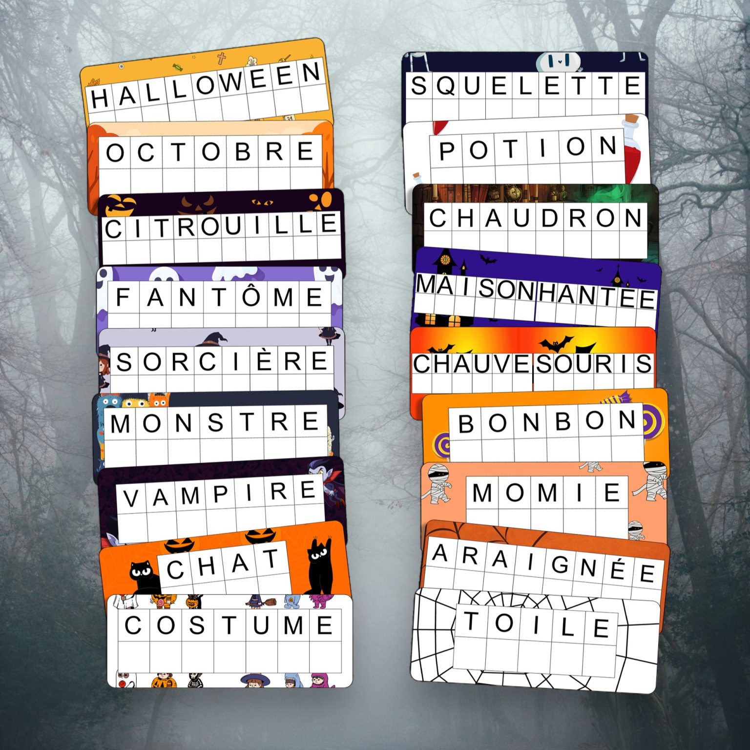 Cartes d'écriture : Halloween - Ma Maternelle