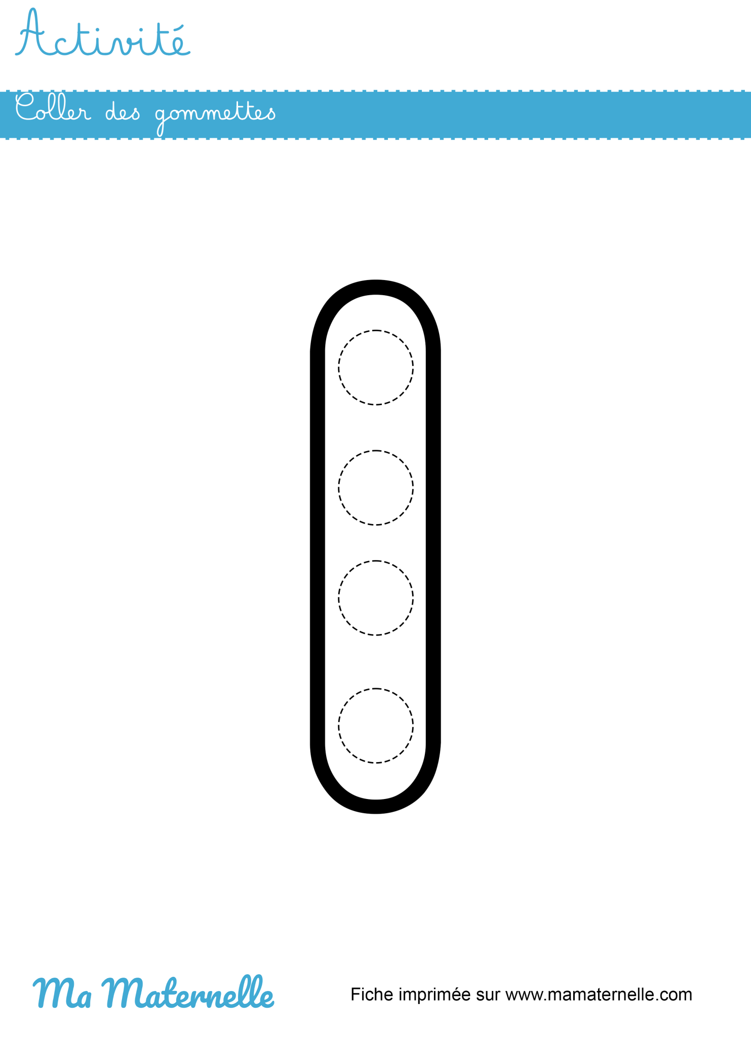 Activité : coller des gommettes - Ma Maternelle
