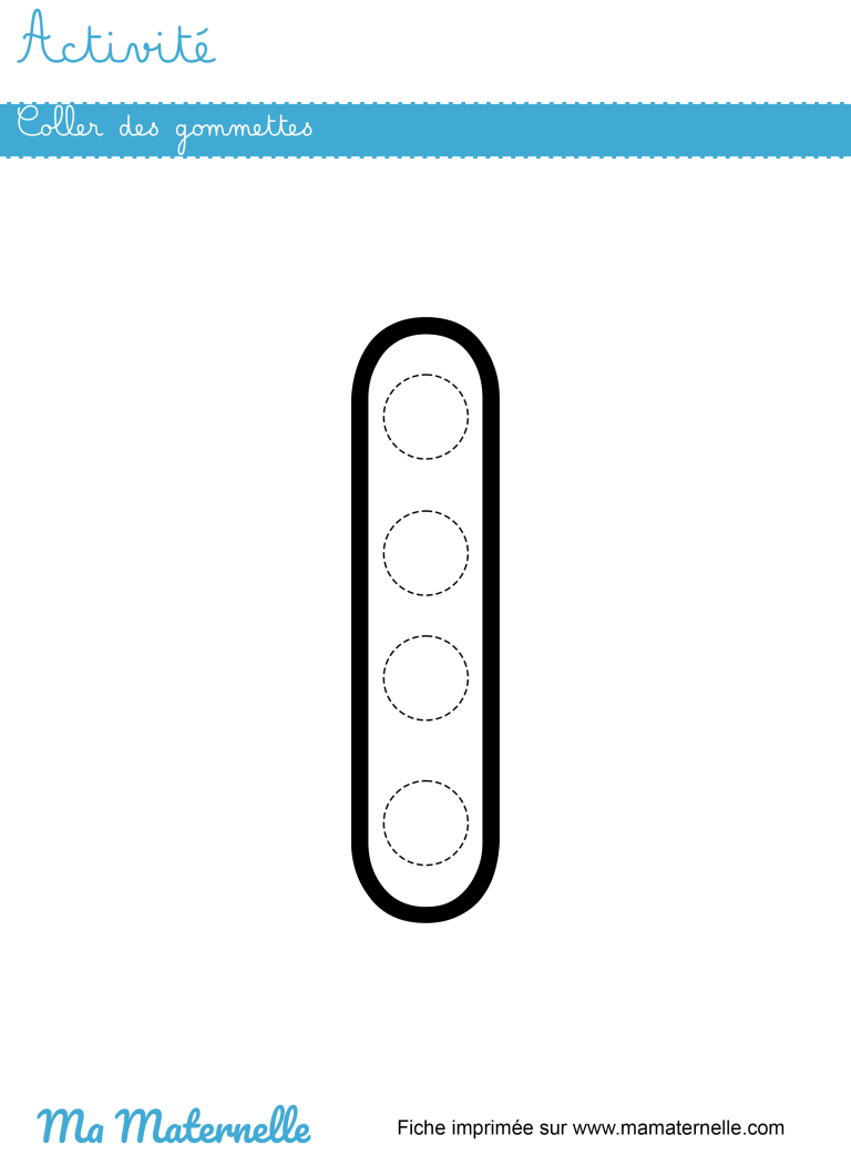 Activité : coller des gommettes - Ma Maternelle
