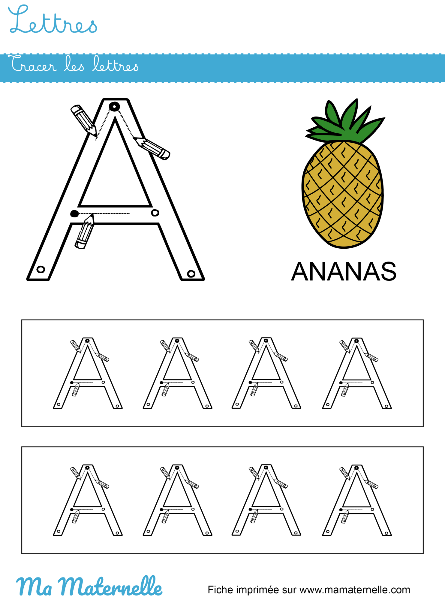 Lettres : tracer les lettres - Ma Maternelle