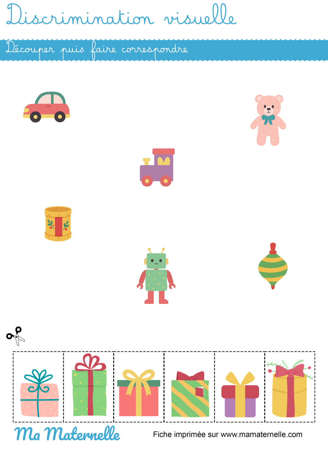 Discrimination visuelle : découper puis faire correspondre - Ma Maternelle