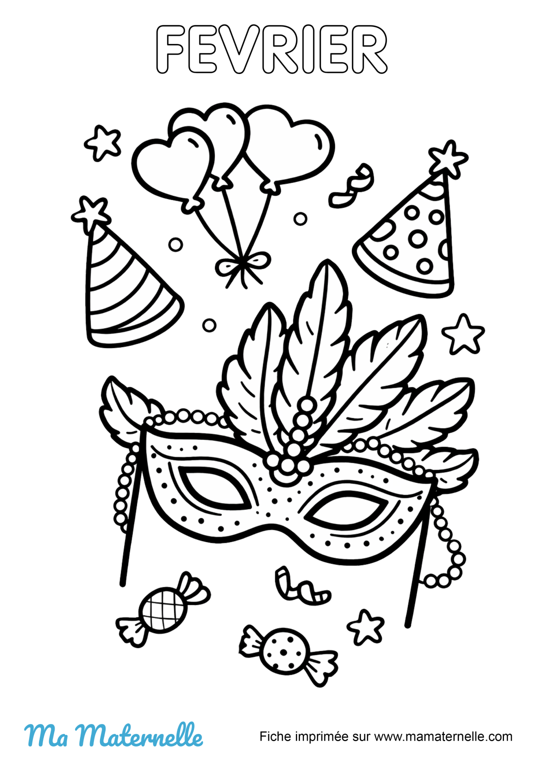 Coloriage du mois de février - Ma Maternelle