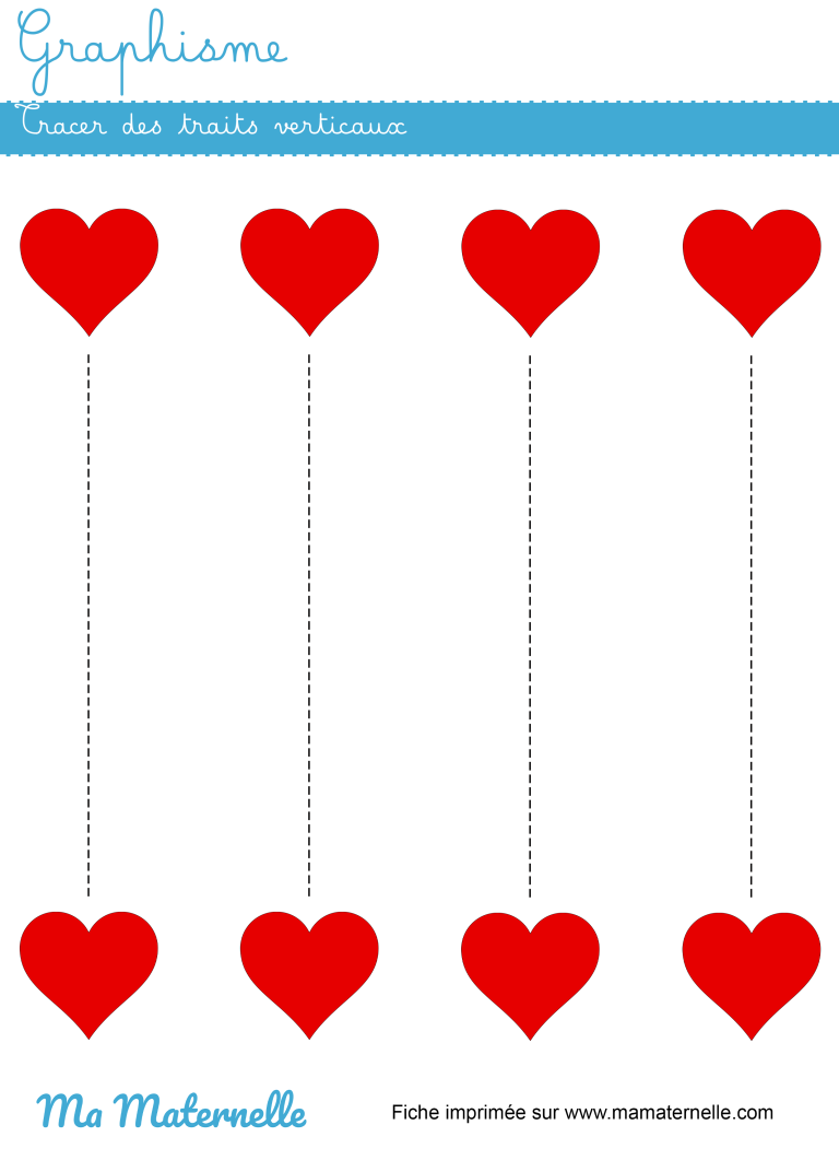 Graphisme : tracer des traits verticaux - Ma Maternelle