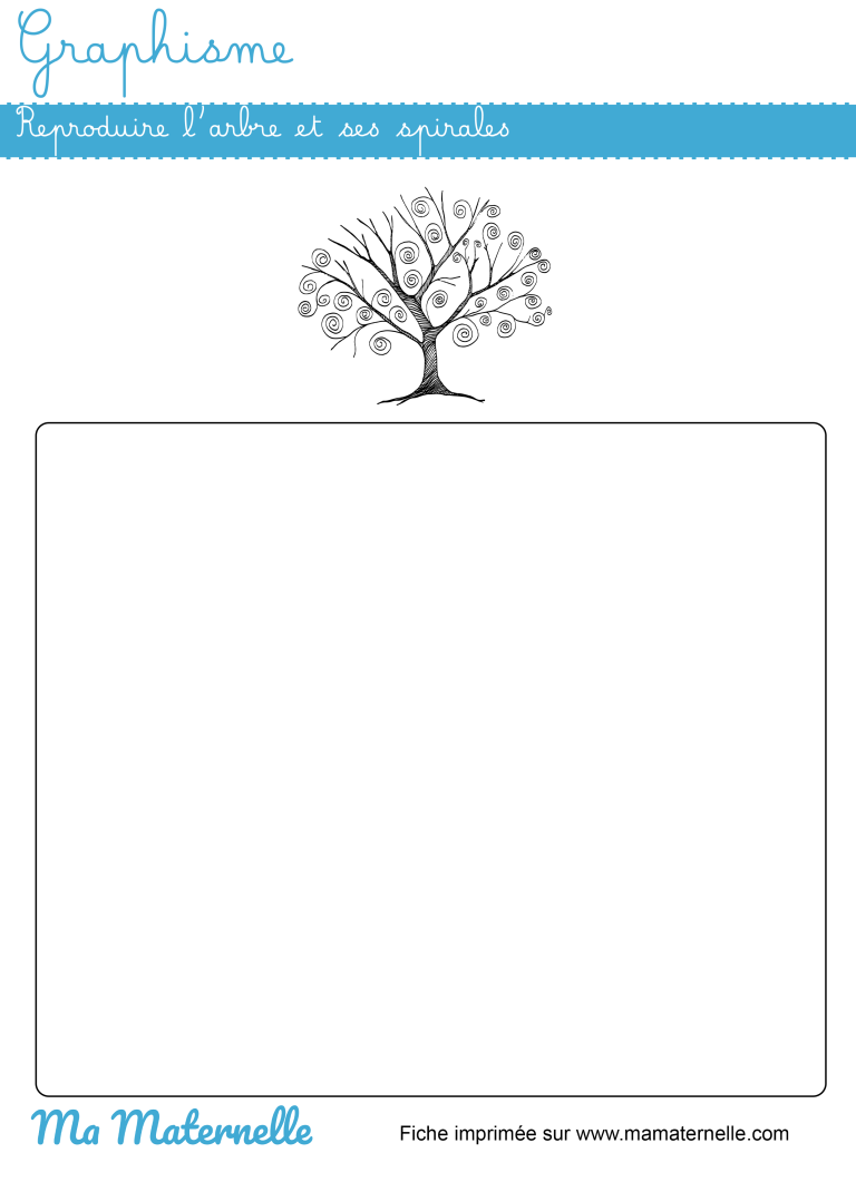 Graphisme : reproduire l'arbre et ses spirales - Ma Maternelle